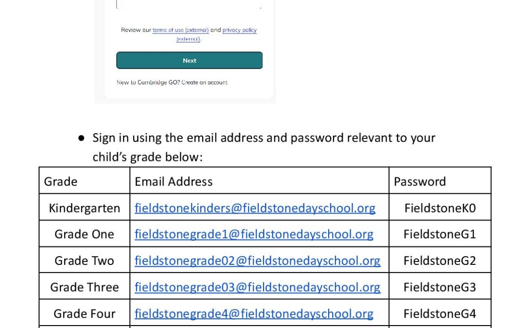 Join Cambridge Go | Fieldstone Day School